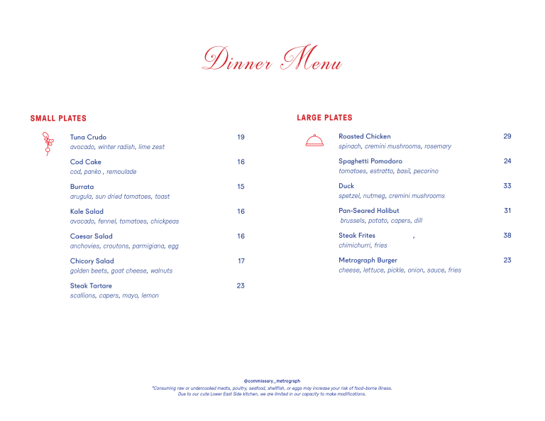 Commissary Restaurant - Metrograph
